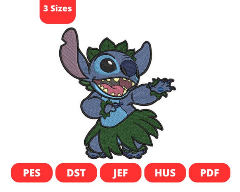 Stitch Hawaii Machine Embroidery Design Digital Embroidery File - Etsy