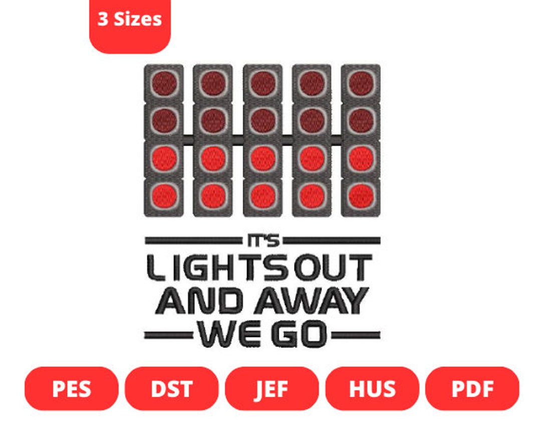 Lights Out F1 Embroidery Design Digital Embroidery File - Etsy
