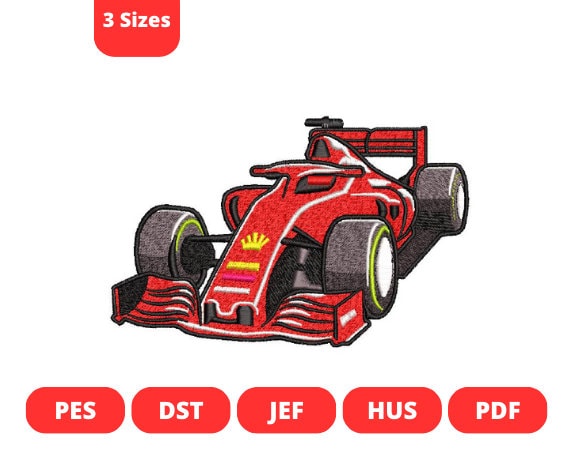 Formula 1 Car Embroidery Design Digital Embroidery File - Etsy