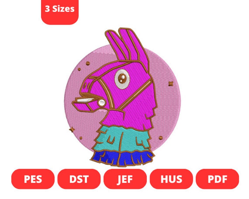 Lama F0rtnite Machine Embroidery Design Digital Embroidery File - Etsy