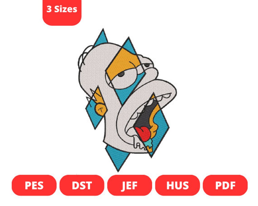 Homer Simpson Embroidery Design Digital Embroidery File - Etsy