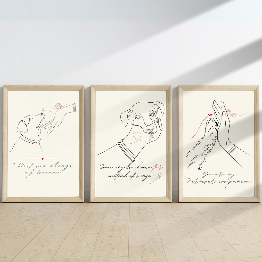 3 Piece Wall Art Set Dog Quote Wall Art Life Quote Poster Printable ...