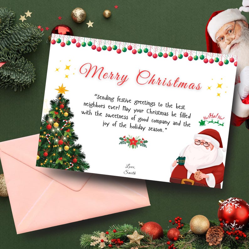 Set of 5 Printable Christmas Cards With Heartfelt Messages Merry ...