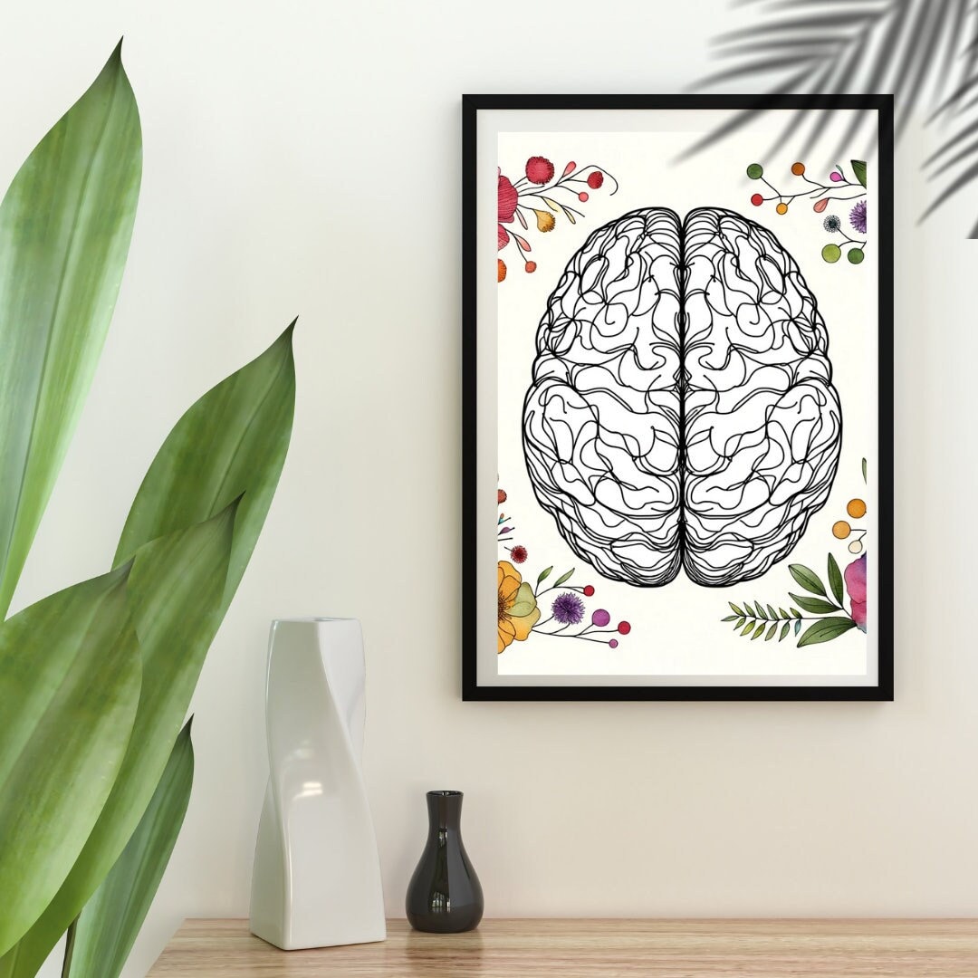 Brain Anatomy Poster, Brain Anatomy Print, Brain Anatomical Poster ...