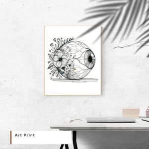 Eye Anatomy Print, Ophthalmologist Gift, Optometry Art, Optical Art, Optician Office Decor, Eye ...
