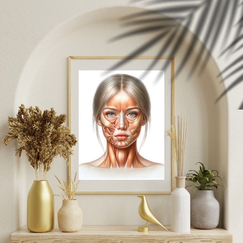 Facial Anatomy Art, Face Anatomy Poster, Facial Filler, Facial Muscles ...