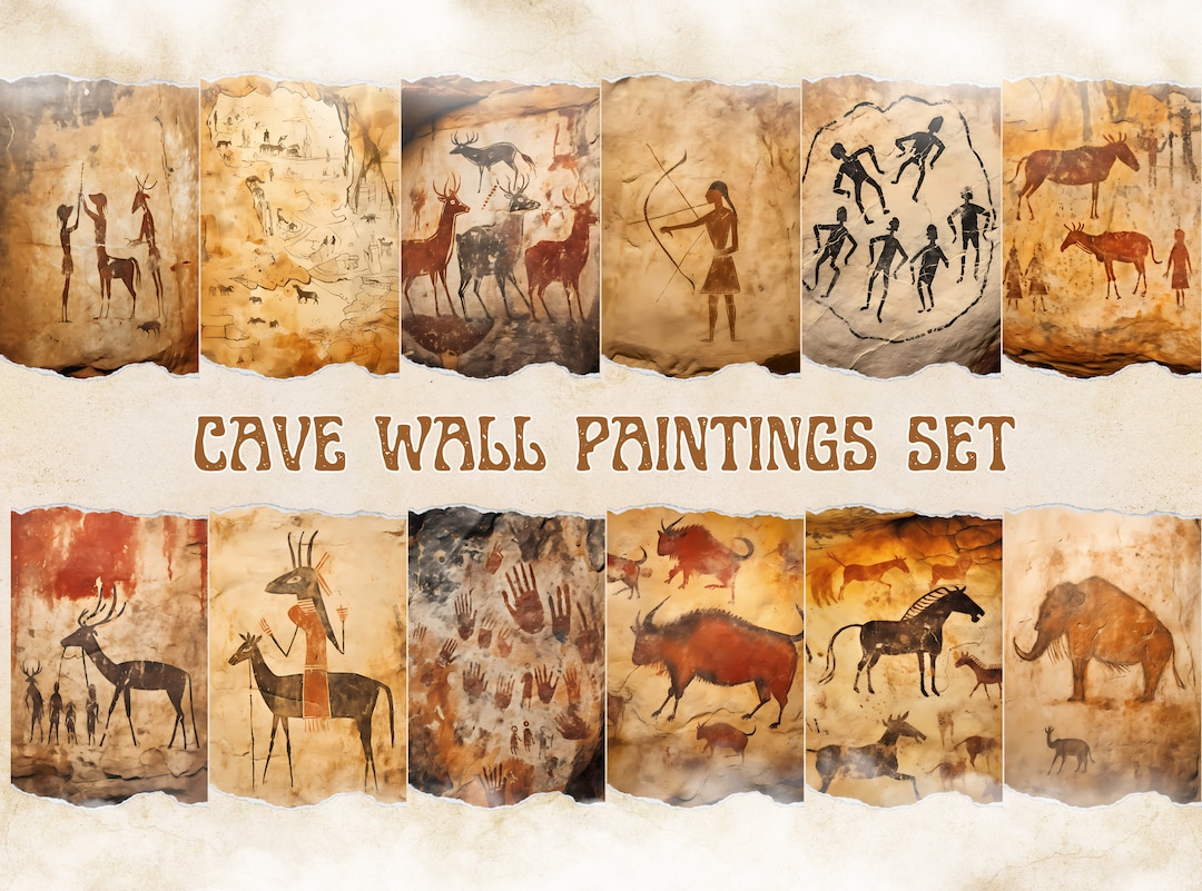 15 PC Cave Paintings Set | Prehistoric Art | Digital Printables ...