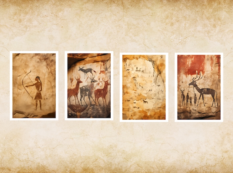 15 PC Cave Paintings Set | Prehistoric Art | Digital Printables ...