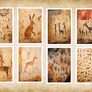 15 PC Cave Paintings Set | Prehistoric Art | Digital Printables ...