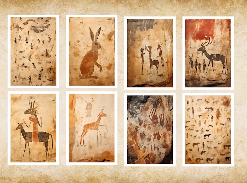 15 PC Cave Paintings Set | Prehistoric Art | Digital Printables ...