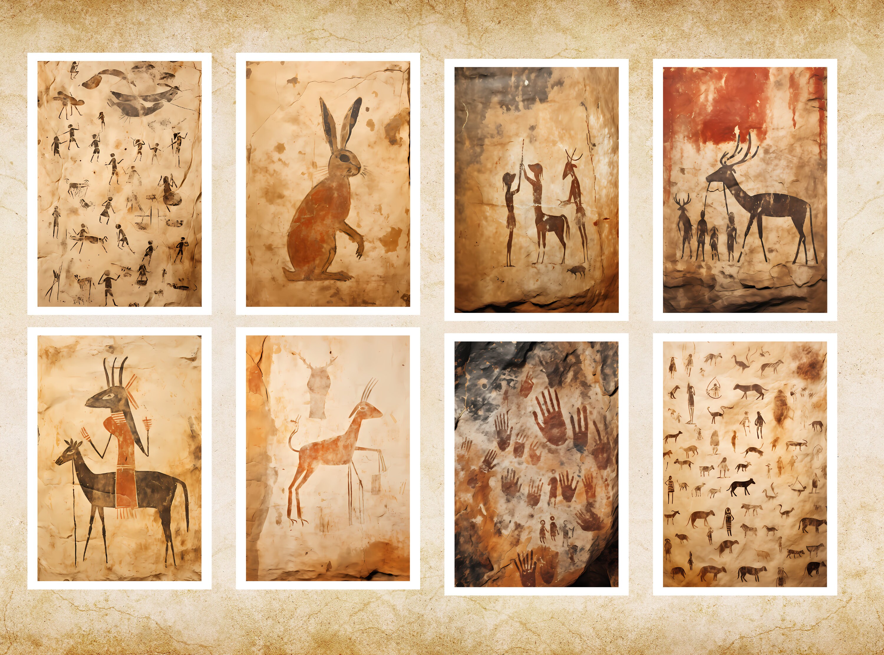 15 PC Cave Paintings Set | Prehistoric Art | Digital Printables ...
