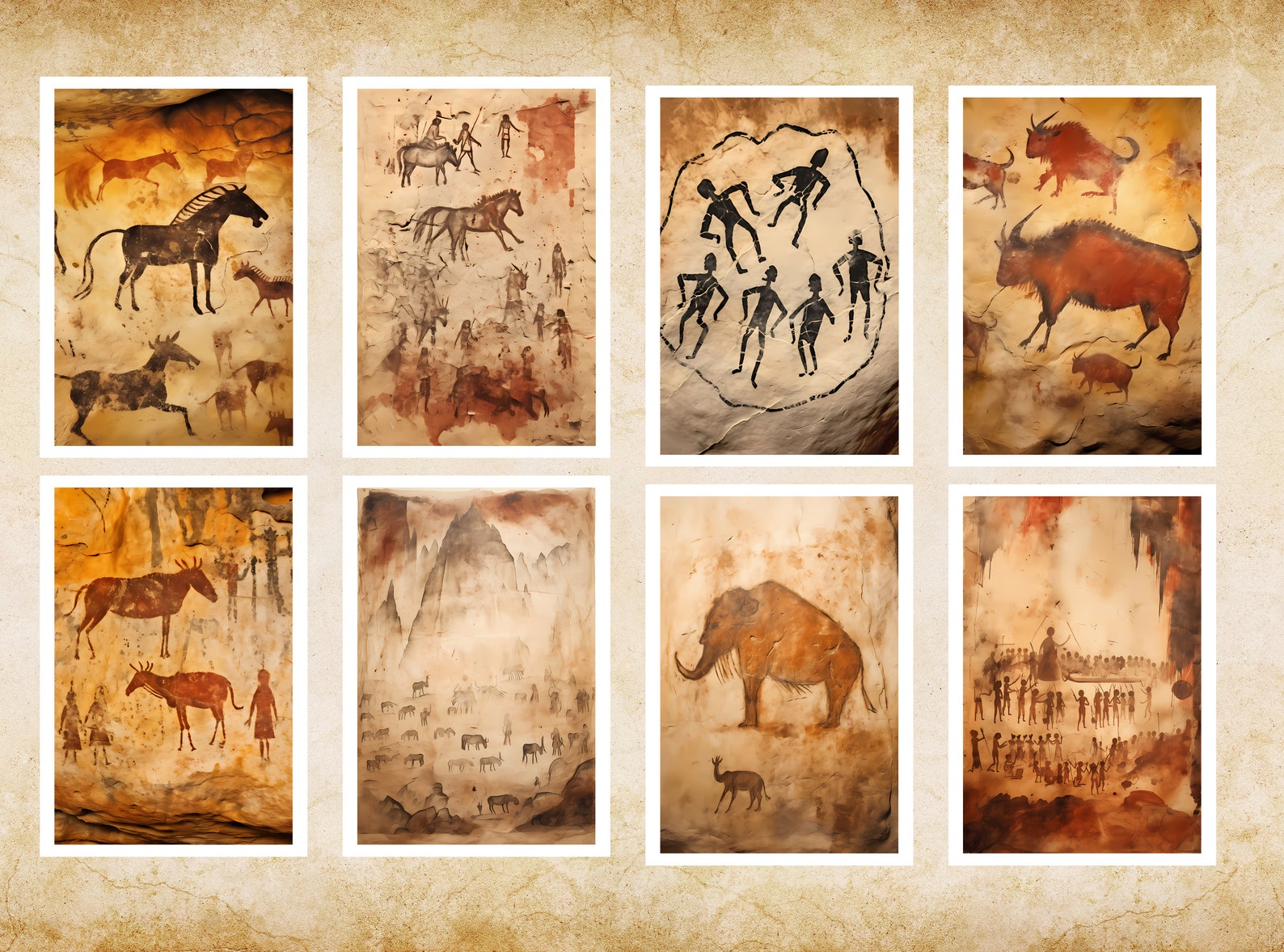 15 PC Cave Paintings Set | Prehistoric Art | Digital Printables ...