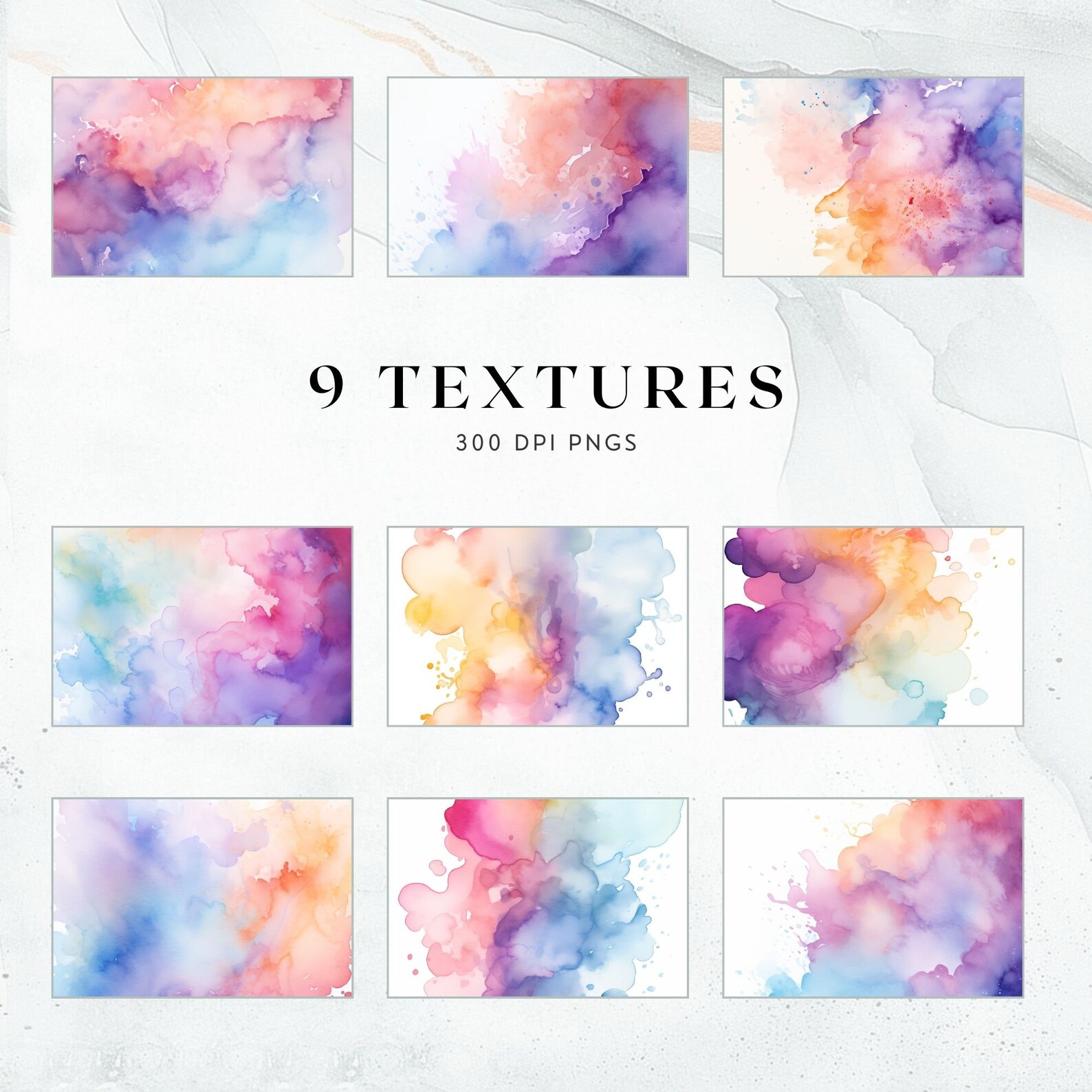 Watercolor Splashes Texture Pack, Instant Download, Commercial Use, PNG ...