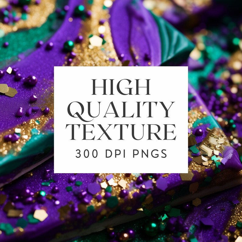 Mardi Gras Digital Paper Pack, King Cake Textures, Purple Green Gold ...