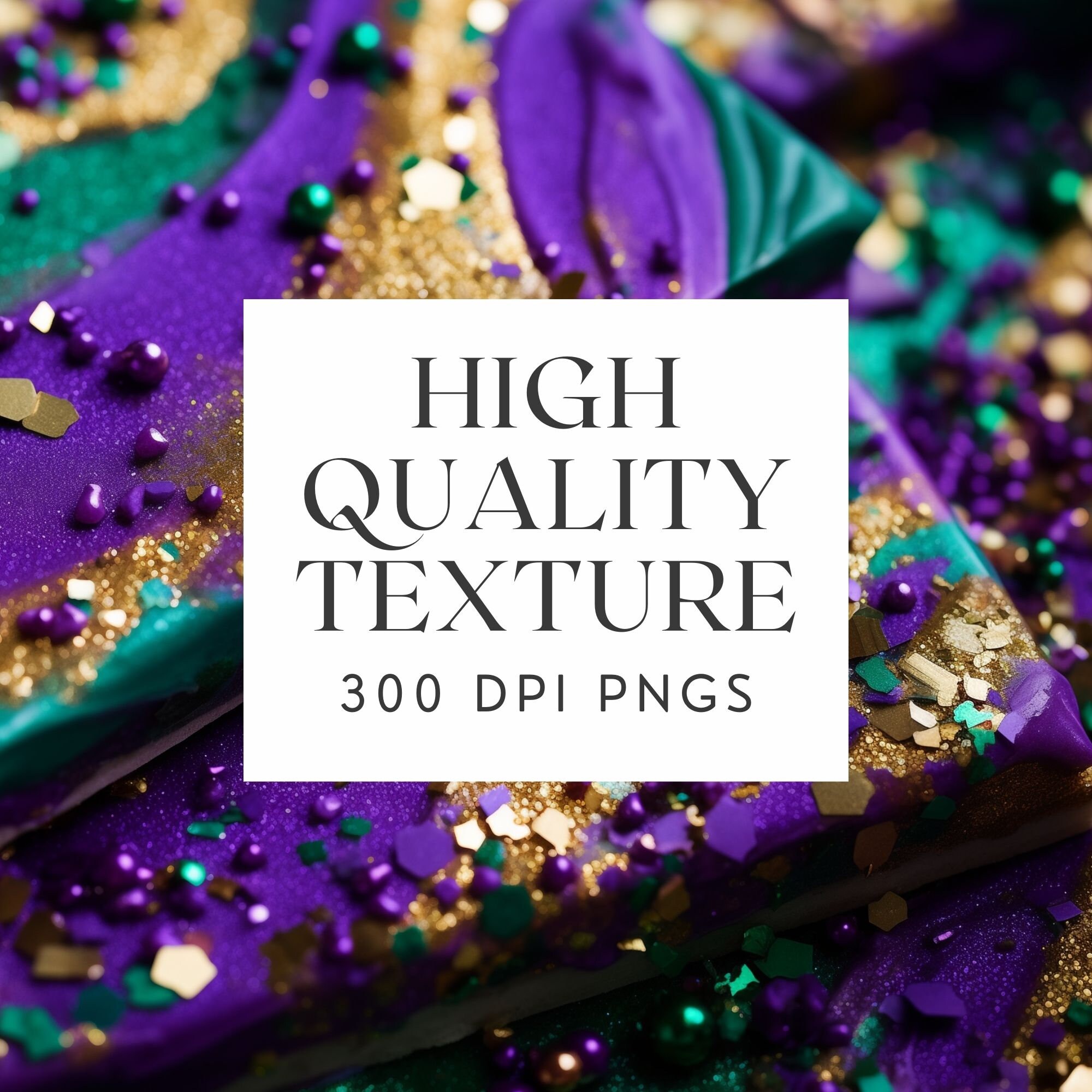 Mardi Gras Digital Paper Pack, King Cake Textures, Purple Green Gold ...