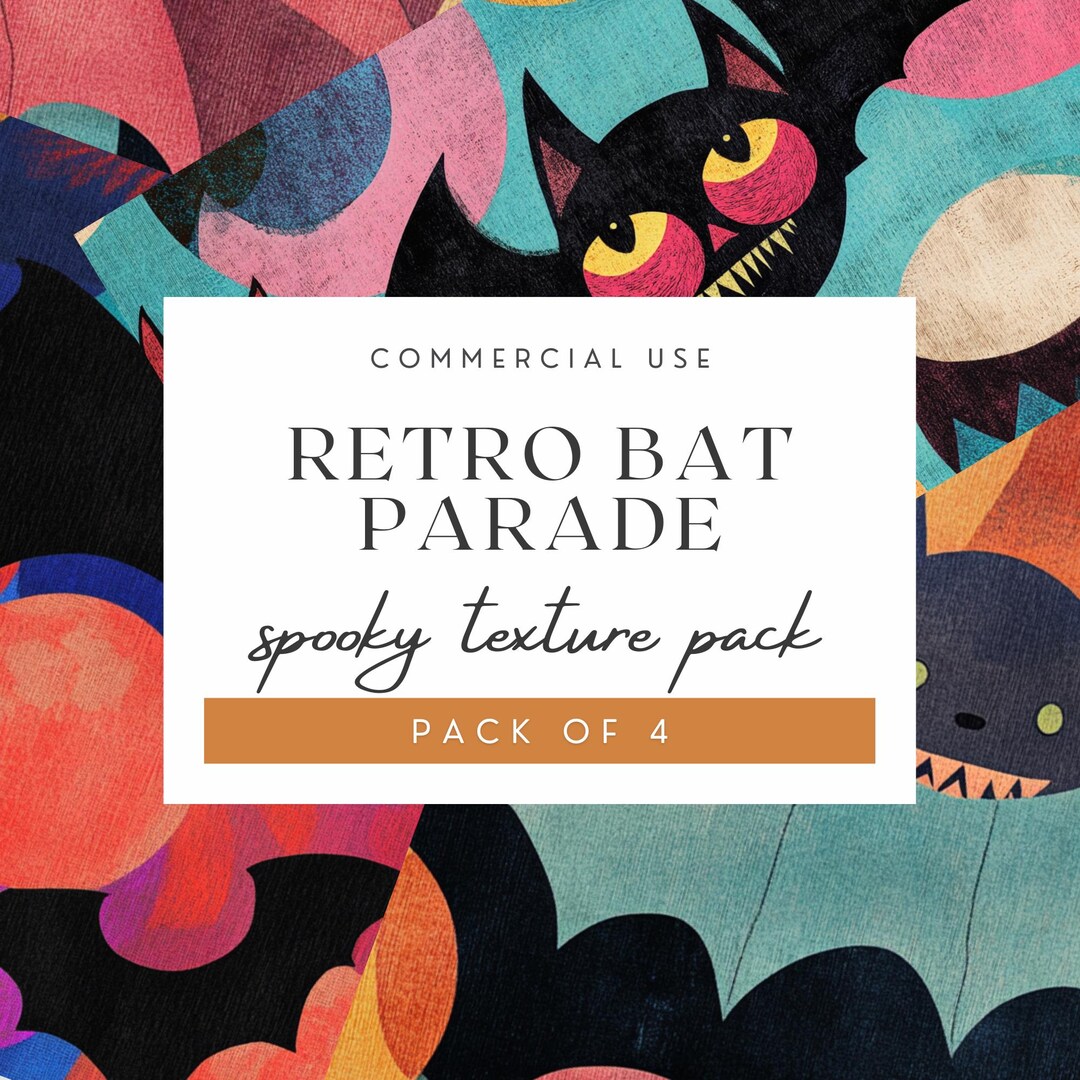 Retro Bat Parade Texture Pack, Spooky Bat Textures, Halloween Party ...