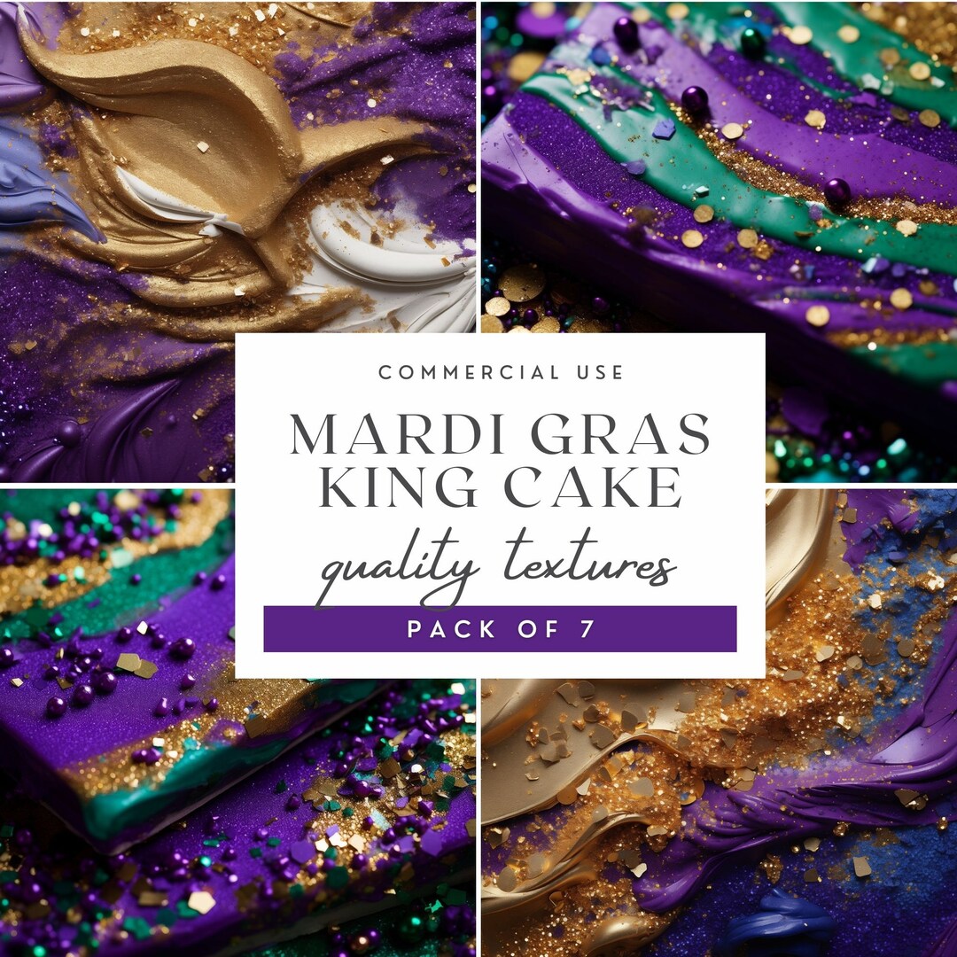 Mardi Gras Digital Paper Pack, King Cake Textures, Purple Green Gold ...