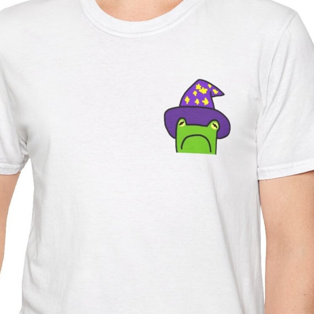 Sad Frog Wizard Logo T-shirt Soft Silly Cute Frog Shirt, Small Image ...