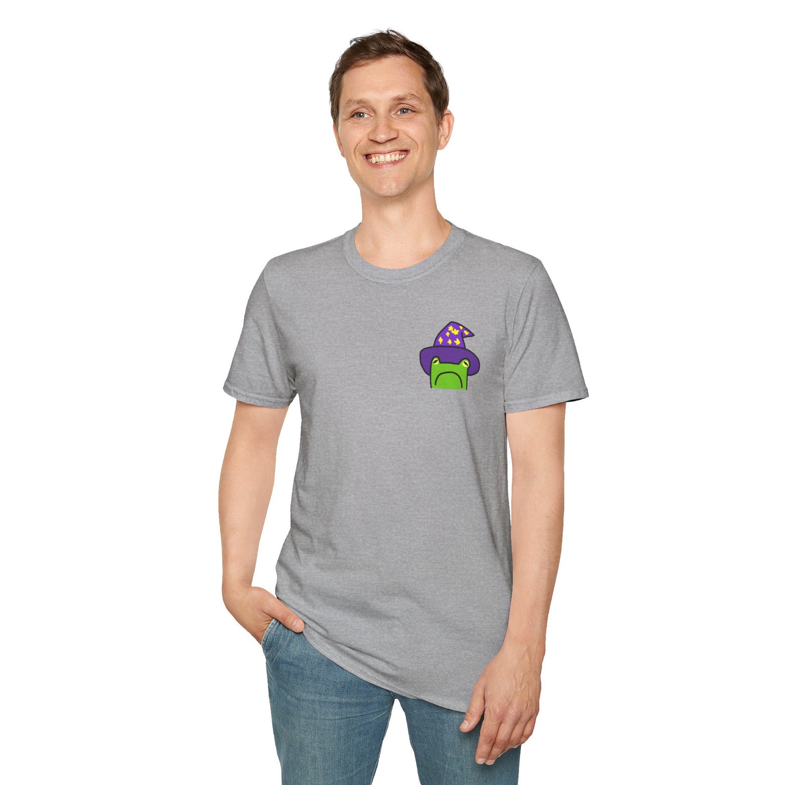 Sad Frog Wizard Logo T-shirt Soft Silly Cute Frog Shirt, Small Image ...