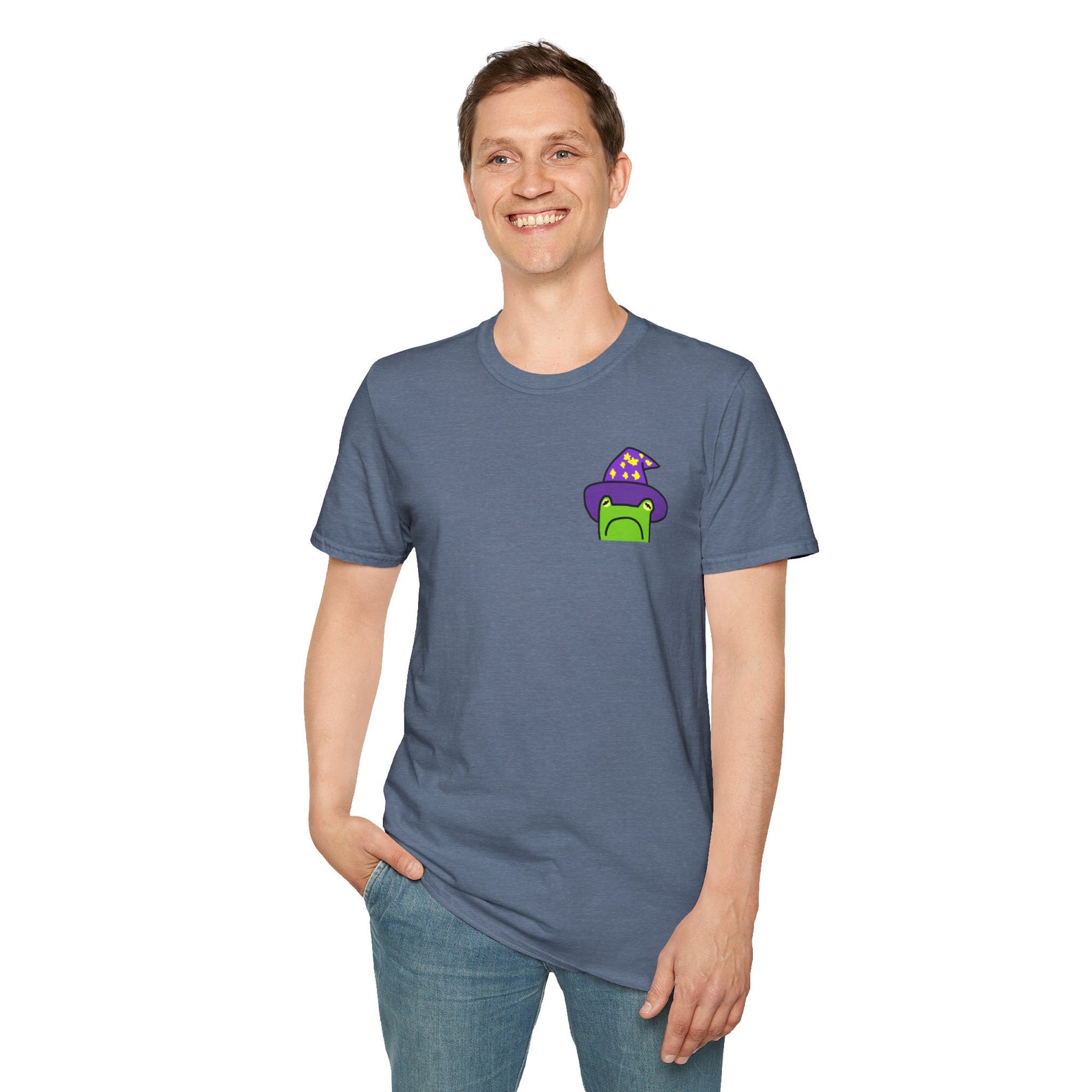 Sad Frog Wizard Logo T-shirt Soft Silly Cute Frog Shirt, Small Image ...