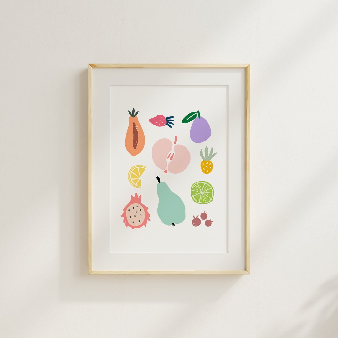 Illustrated Fruit Poster, Digital Poster to Download, Kitchen ...