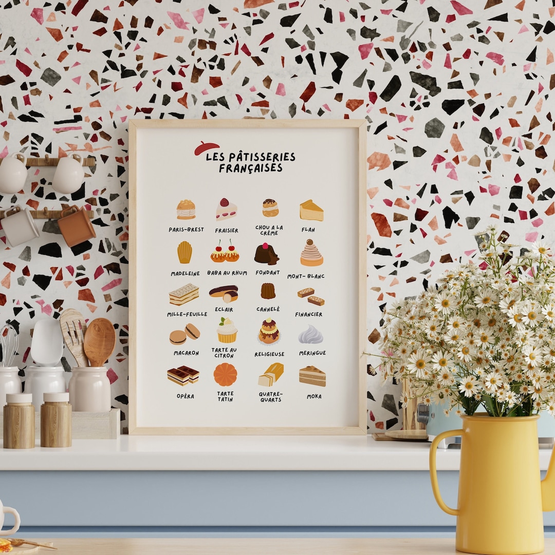 French Pastries Poster, A4 Formats 21x29.7 Cm Tradition, Culinary Art ...