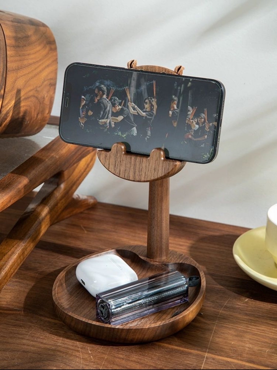 Hippo Phone and Tablet Holders/black Walnut/solid Wood Cute Tray/key ...