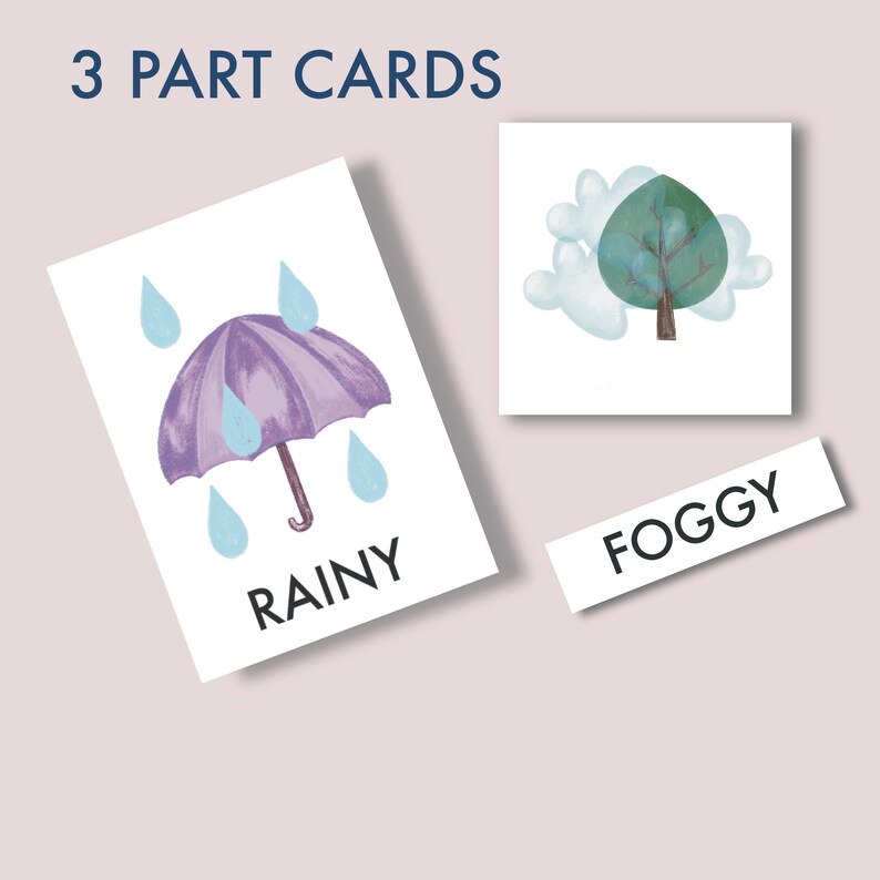 16 Weather Cards, Preschool Weather, Montessori Weather, Toddler ...