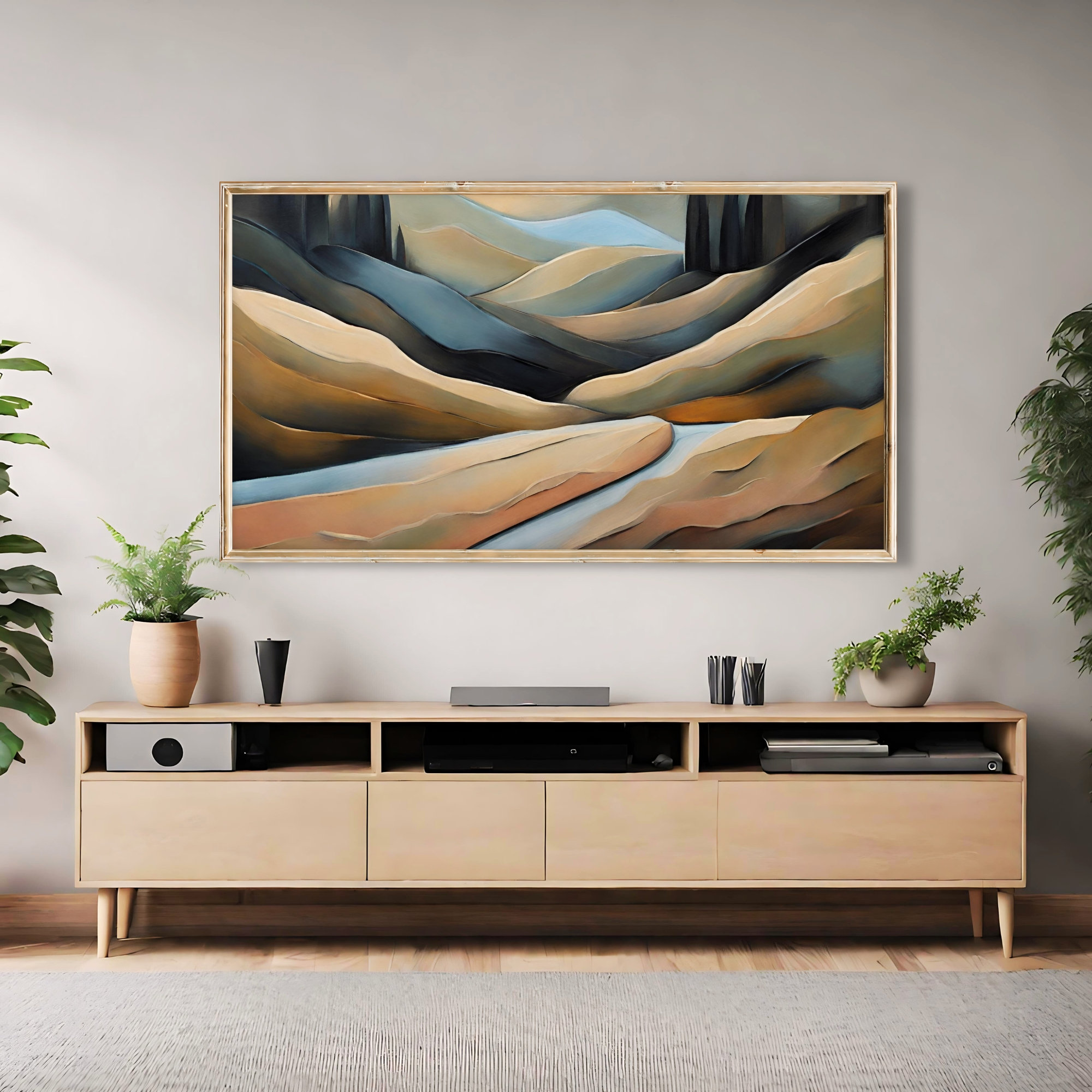 Hills Abstract Tv Frame Tv Art Background Art Modern 3D Abstract Tv ...