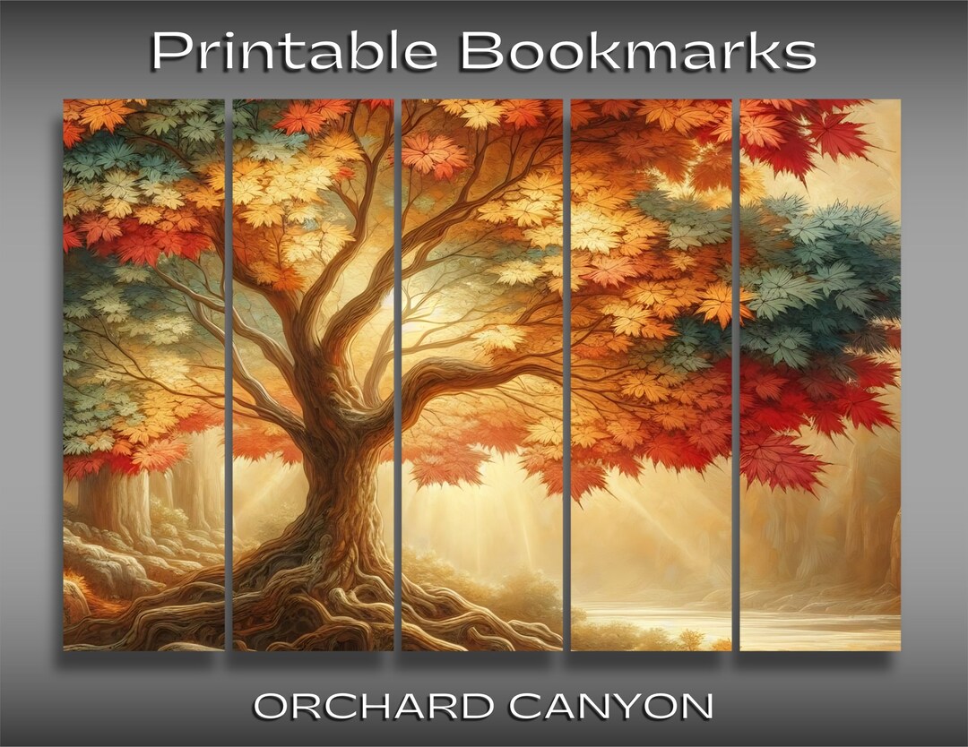 Printable Bookmarks Renaissance Maple Tree Downloadable Book Marks ...