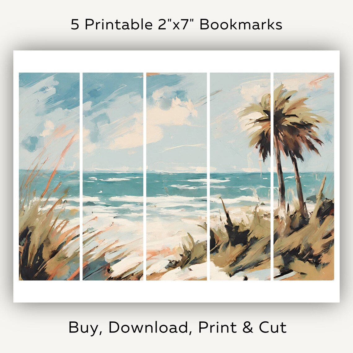 Hawaii Printable Bookmarks Hawaii Tropical Beach Downloadable Book ...