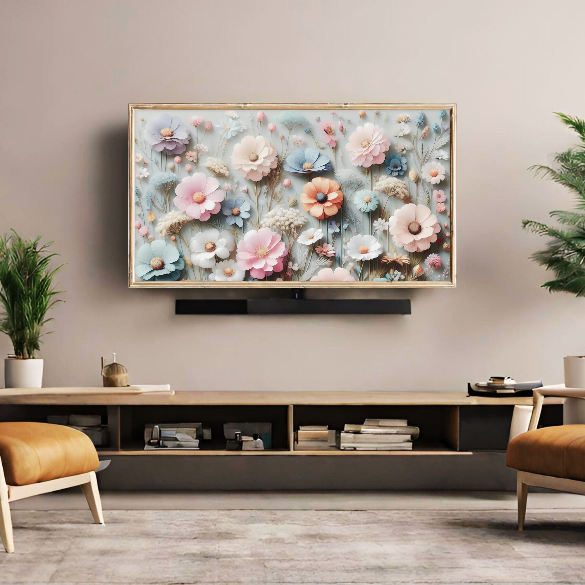 Flowers Display Tv Frame Tv Art Background Art Impressionism Abstract ...