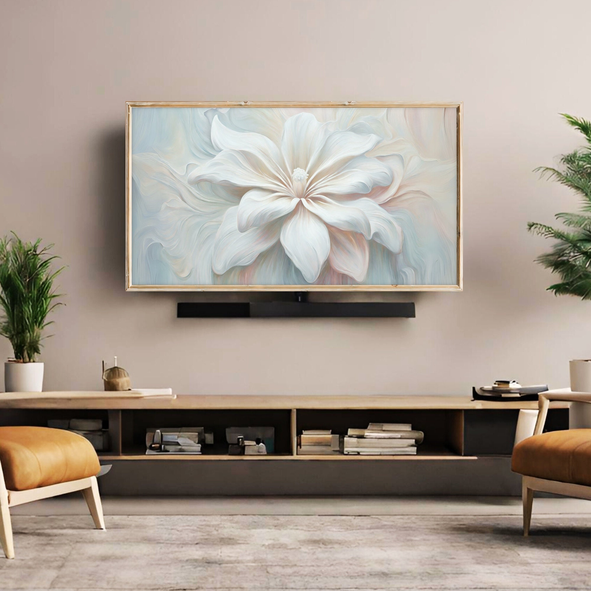 North Shore Flower Tv Frame Tv Art Abstract Hawaii Flower Art Tv Frame ...
