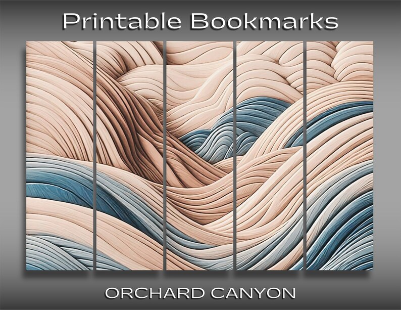 Hawaii Abstract North Shore Waves Printable Bookmarks Retro Abstract ...