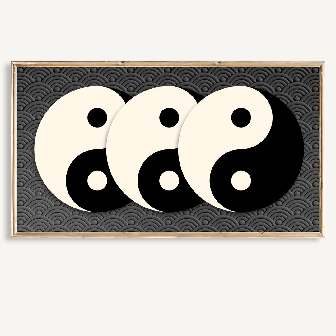Triple Yin and Yang Landscape Tv Frame Tv Art Yin and Yang Art Ying ...