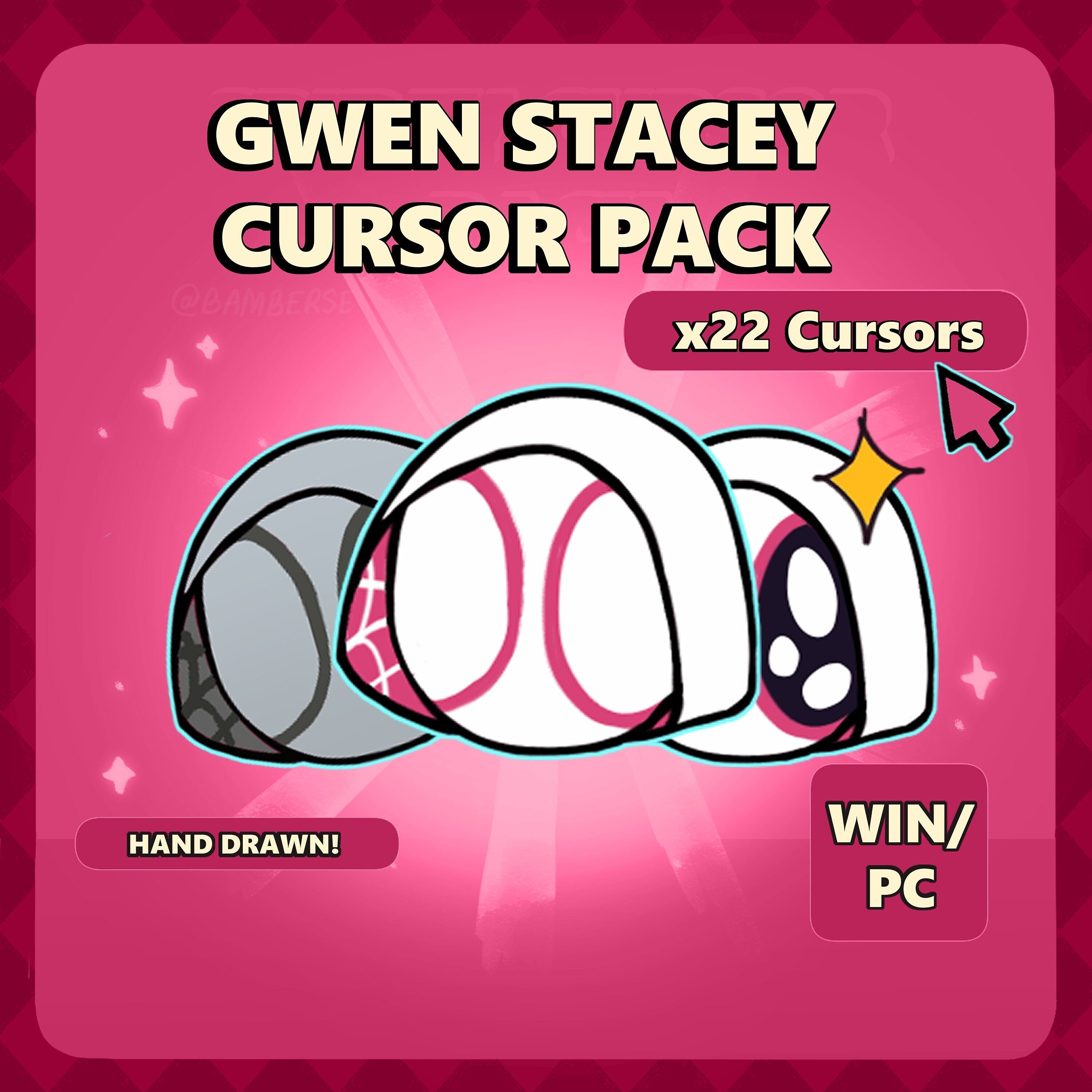 Gwen Stacey Themed Animated Custom Cursor Pack | 22 Cute Hand-drawn ...