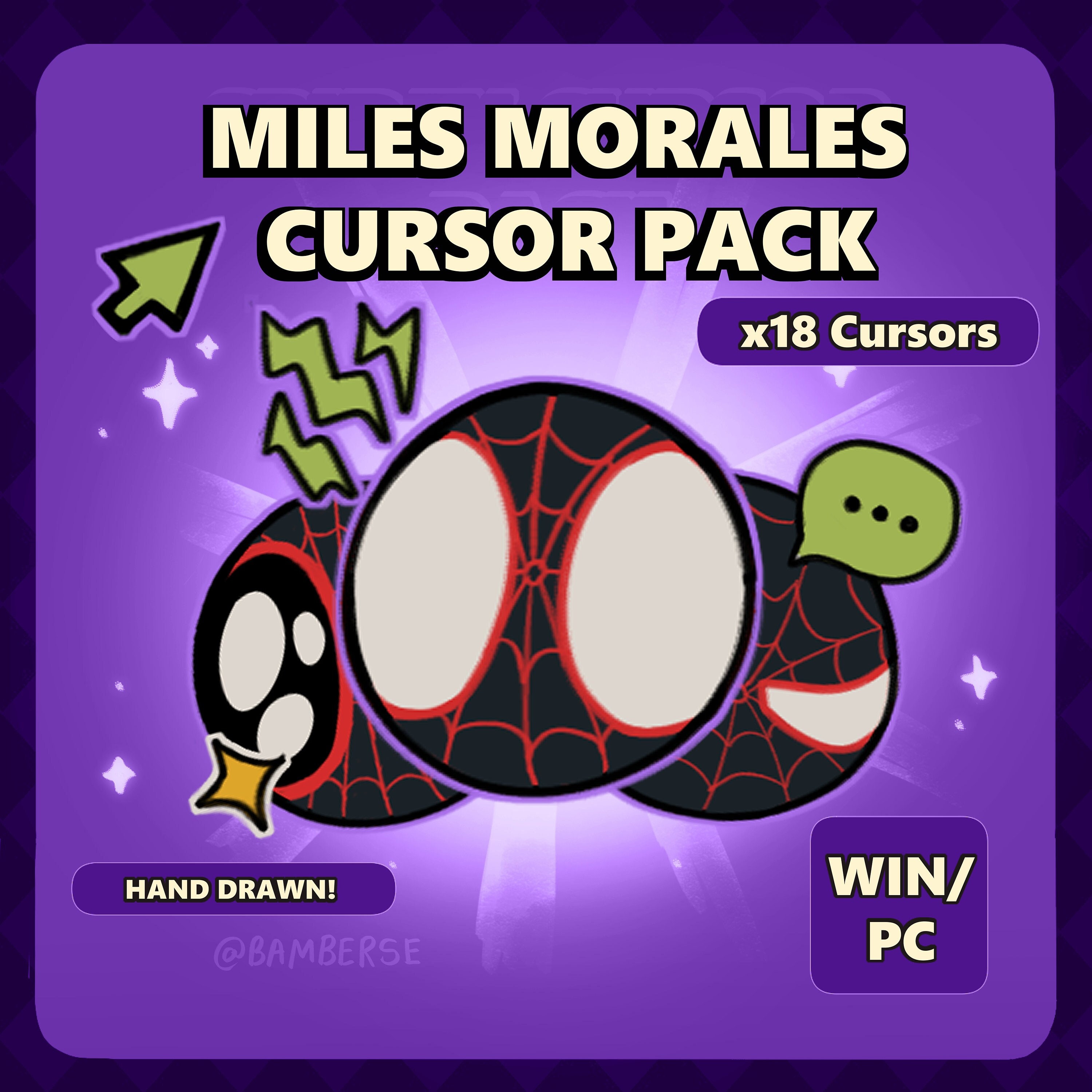 Spiderman Miles Morales Theme Animated Custom Cursor Pack | 18 Cute ...