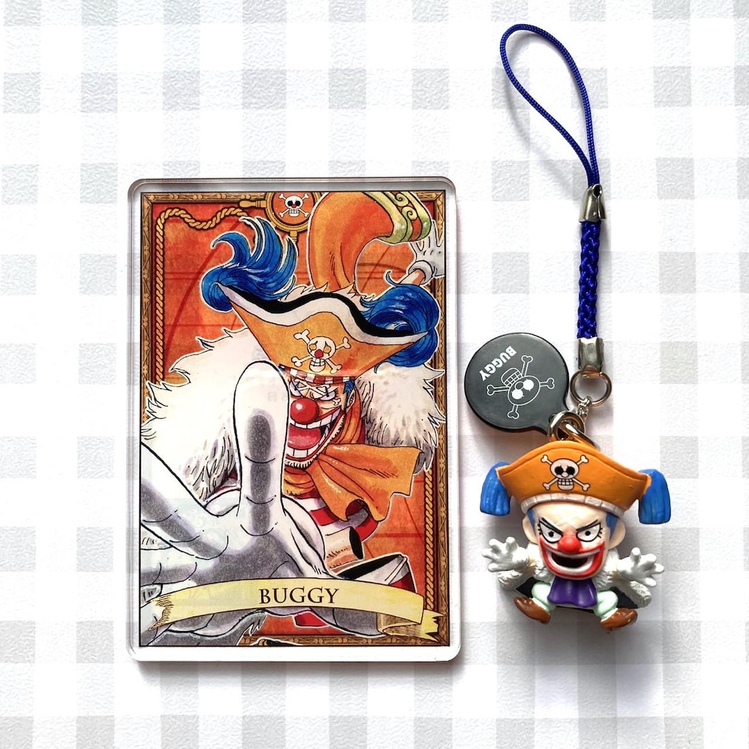 Official Buggy the Clown Mini Chibi Figure Keychain and Acrylic Stat ...