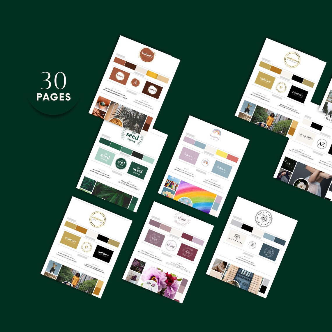 30 Brand Board Template PLR MRR, Small Business Branding Kit, Logo, DIY ...