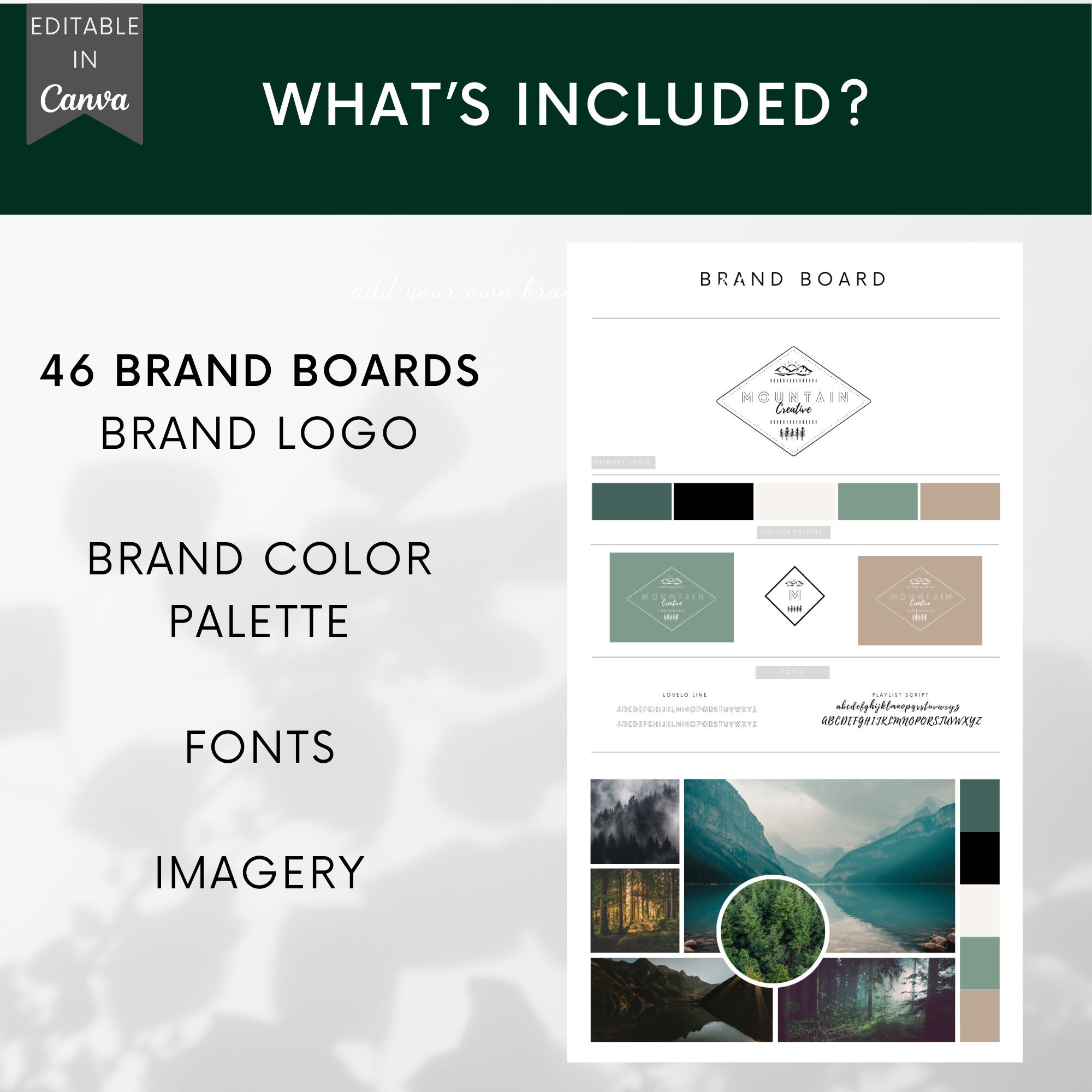 Brand Board Template PLR MRR, Small Business Branding Kit, Logo, DIY ...