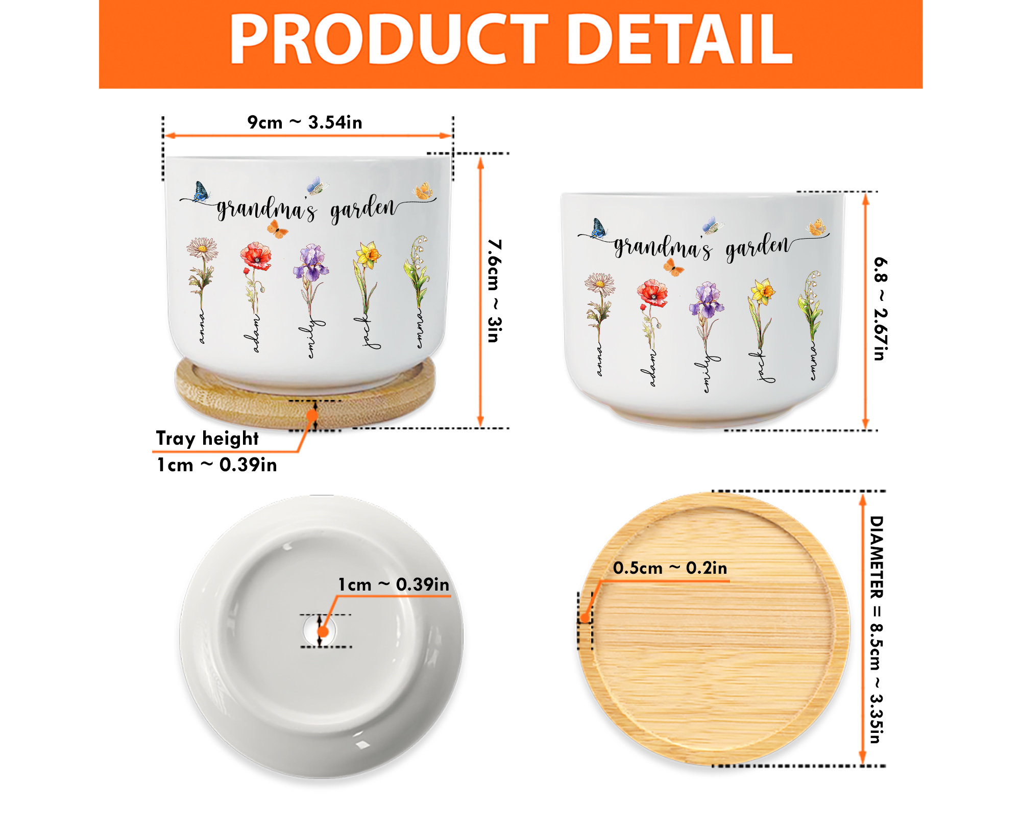 Personalized Birth Month Flower Plant Pot, Gift for Planter Lovers ...