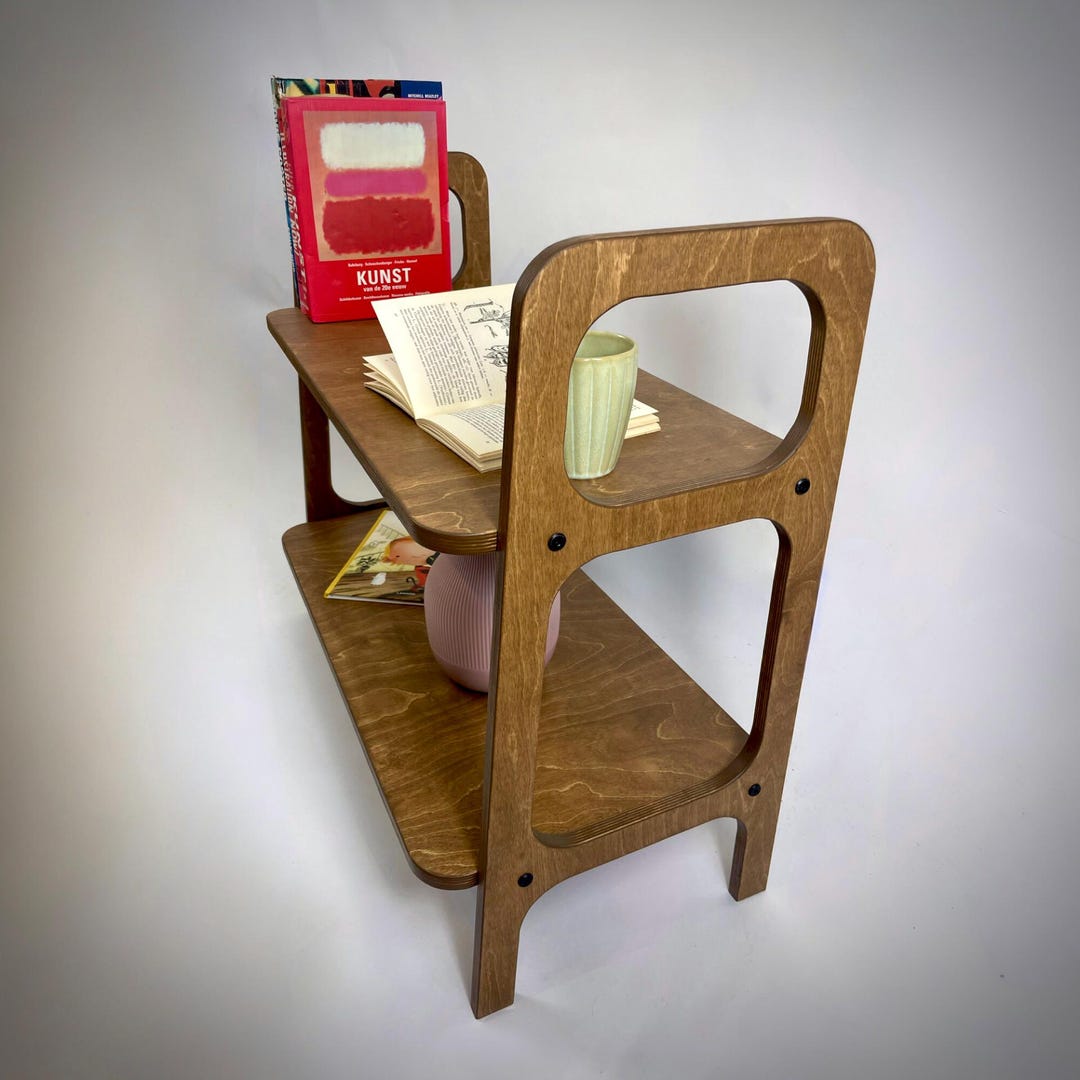 Stylish Modular Storage Bench - Credenza in Birch Plywood & Walnut Mid ...