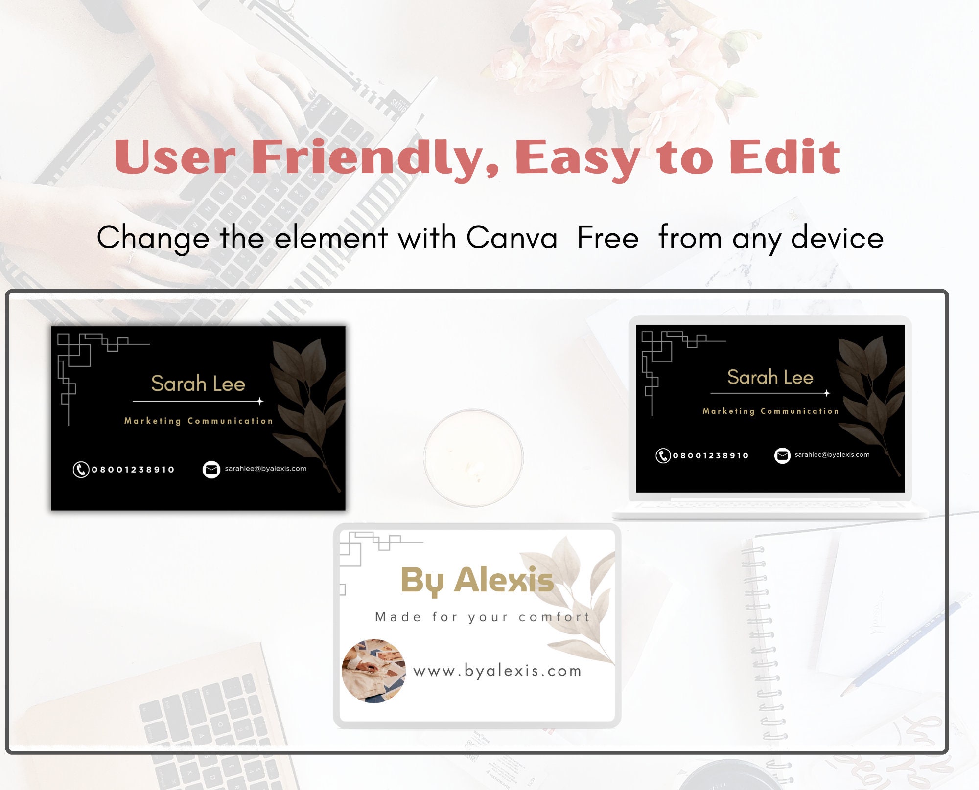 Editable Name Card Template Sarah Edition - Etsy