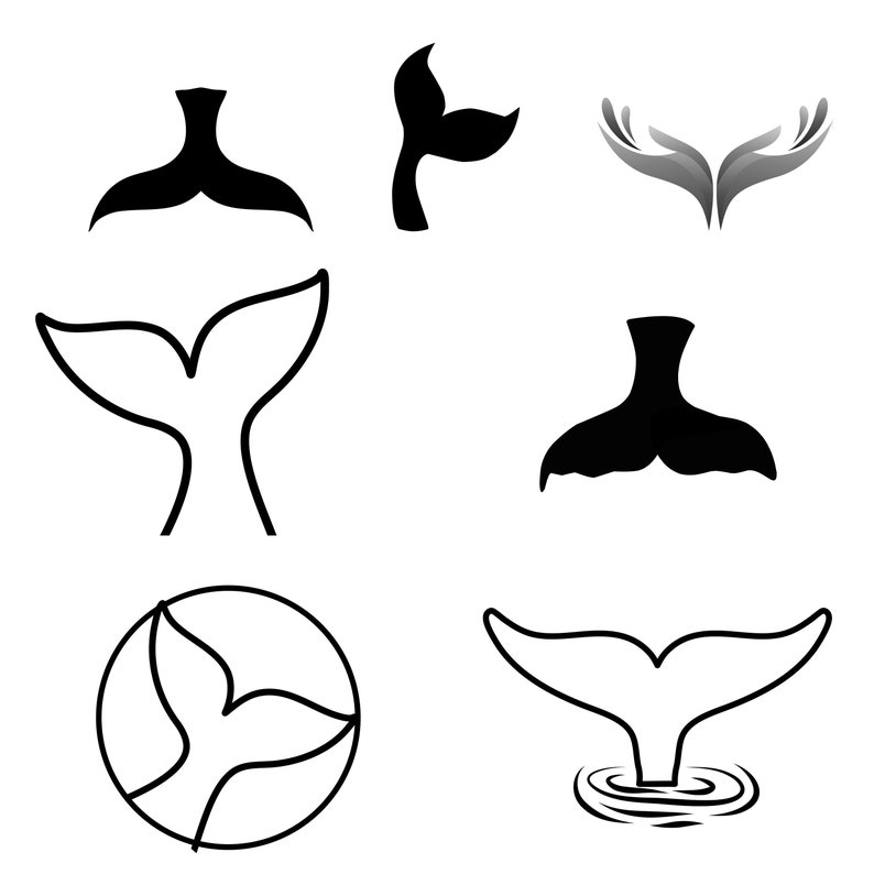 Whale Tail Shapes ( Svg , Png , Jpg , Dxf , Ai , Eps , Pdf ) - Etsy