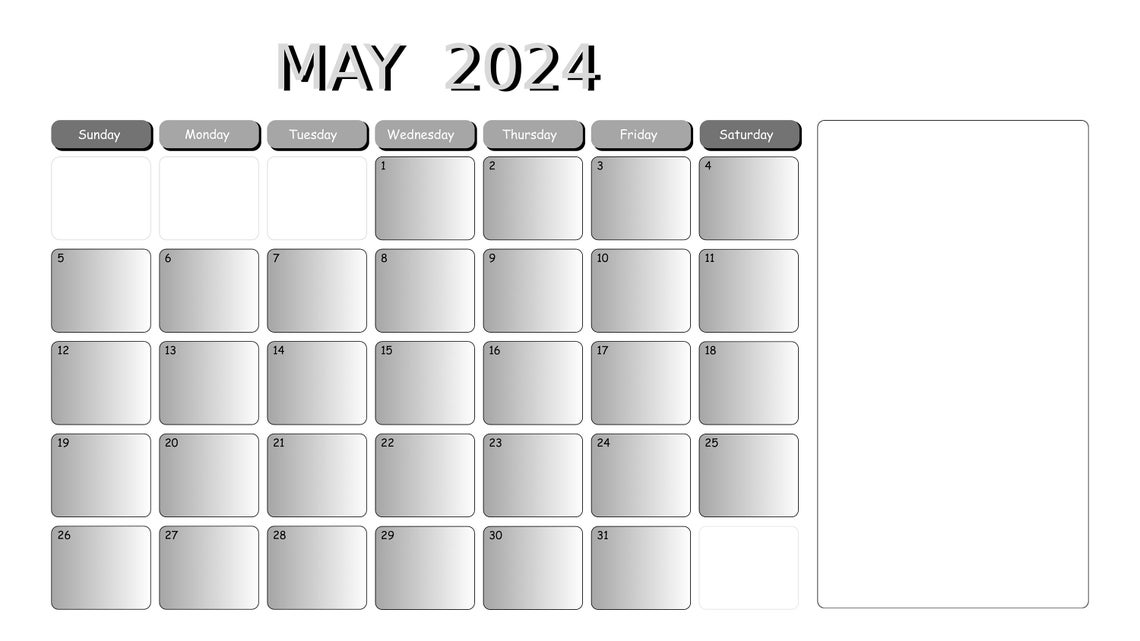 May 2024 Calendar , Editable , Printable ( Jpg , Png , Svg , Dxf , Eps ...