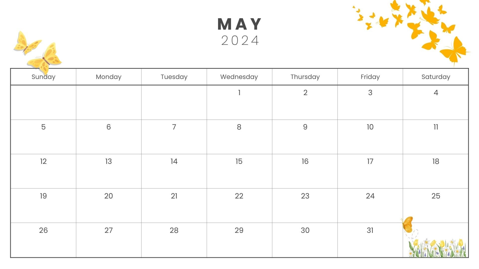 May 2024 Calendar PNG, PDF , Jpg , SVG - Etsy