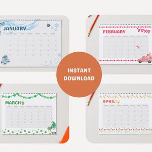 2025 Calendar Printable, Cute Kids Calendar 2025, Wall Calendar PDF ...