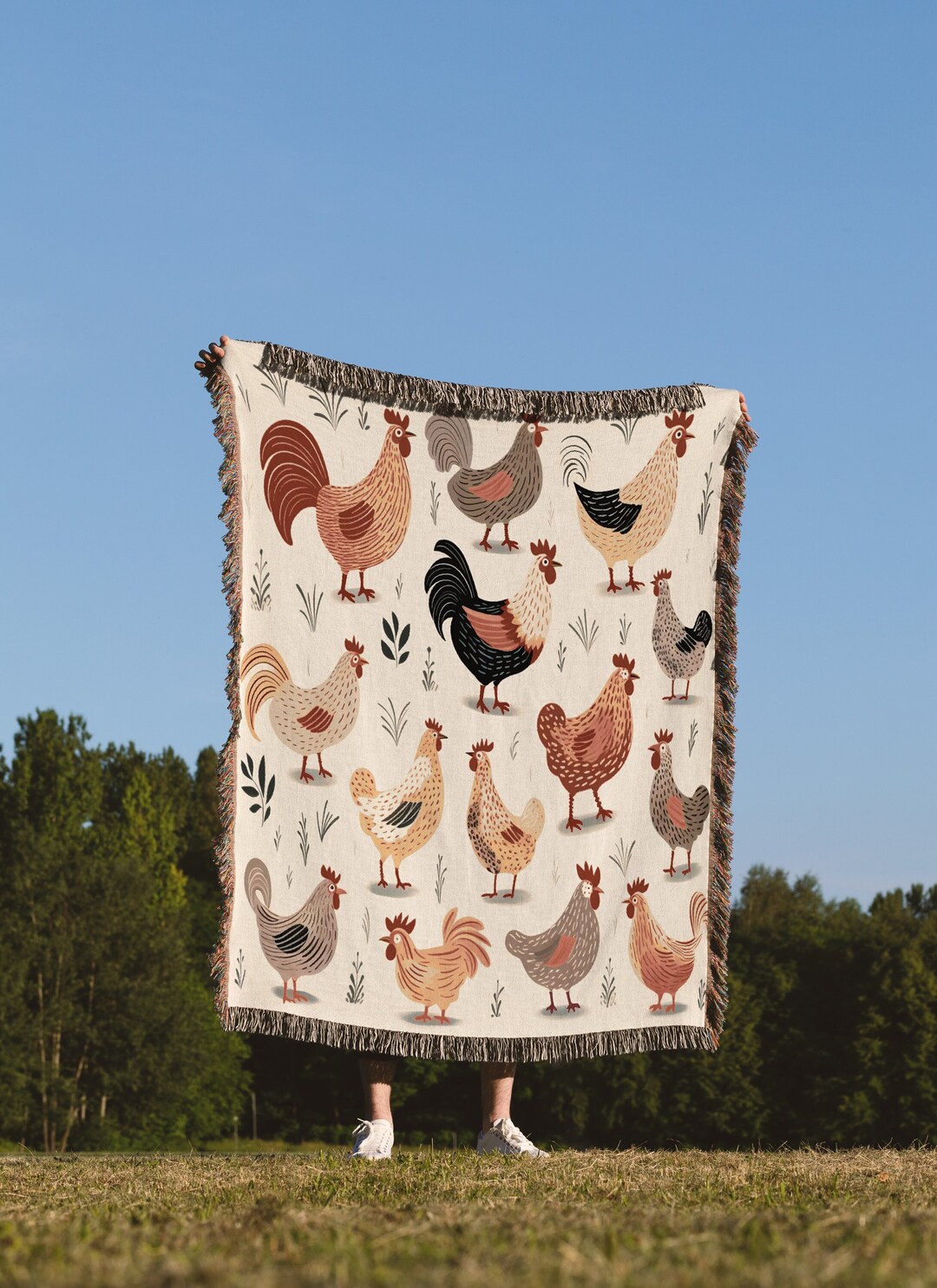 Funny Chicken Blanket, Cute Chicken Blanket, Chicken Lover Gift, Farmer ...