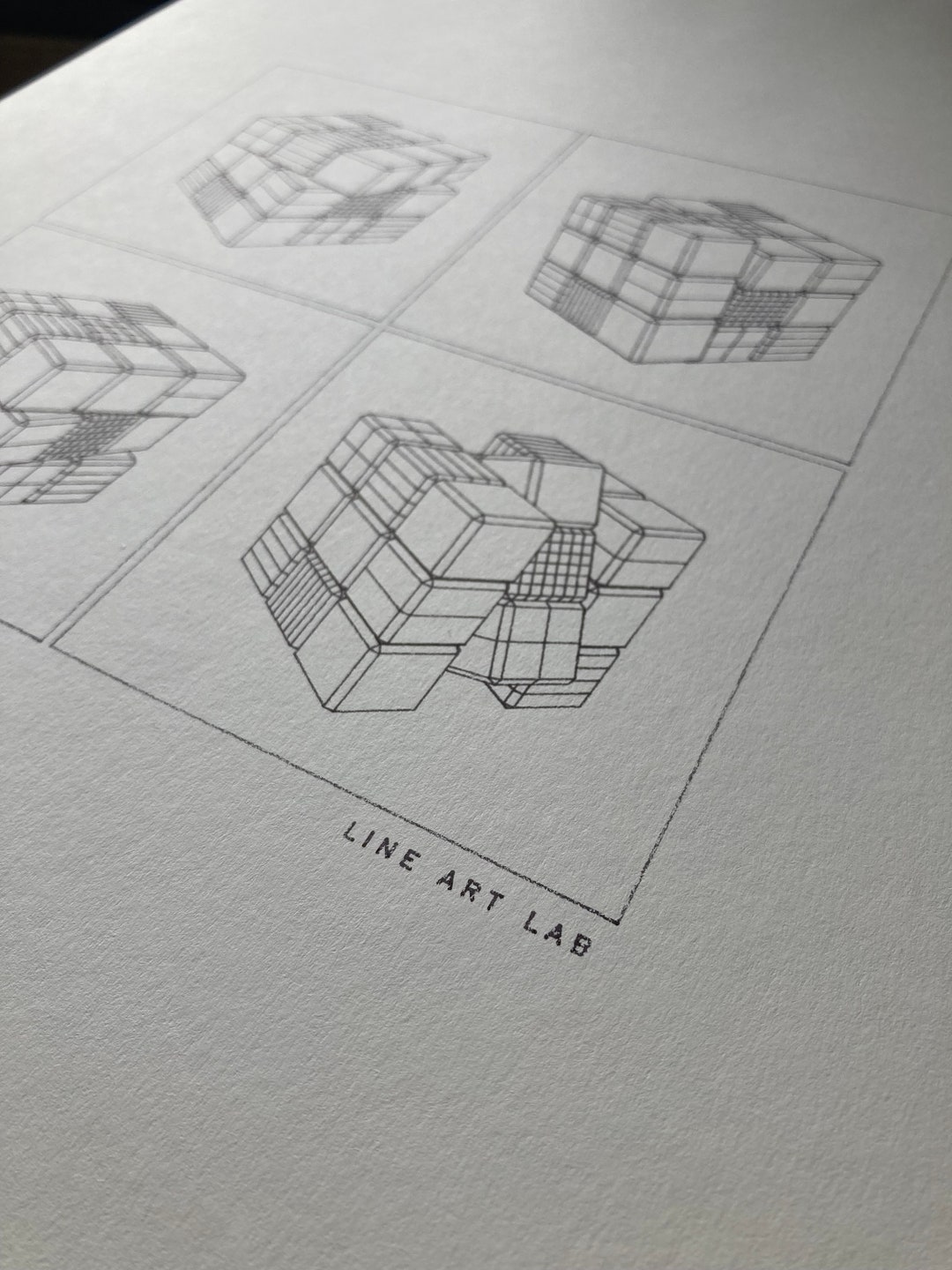 Rubik's Cube Print - Original Plotted Drawing - Etsy