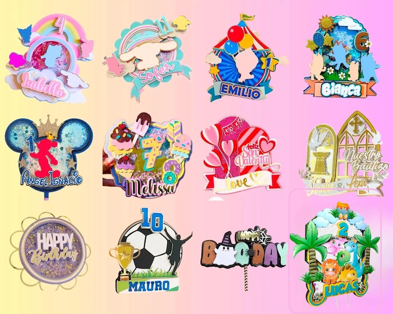 200 3D Cake Topper Templates SVG Files for Cricut and Silhouette - Etsy